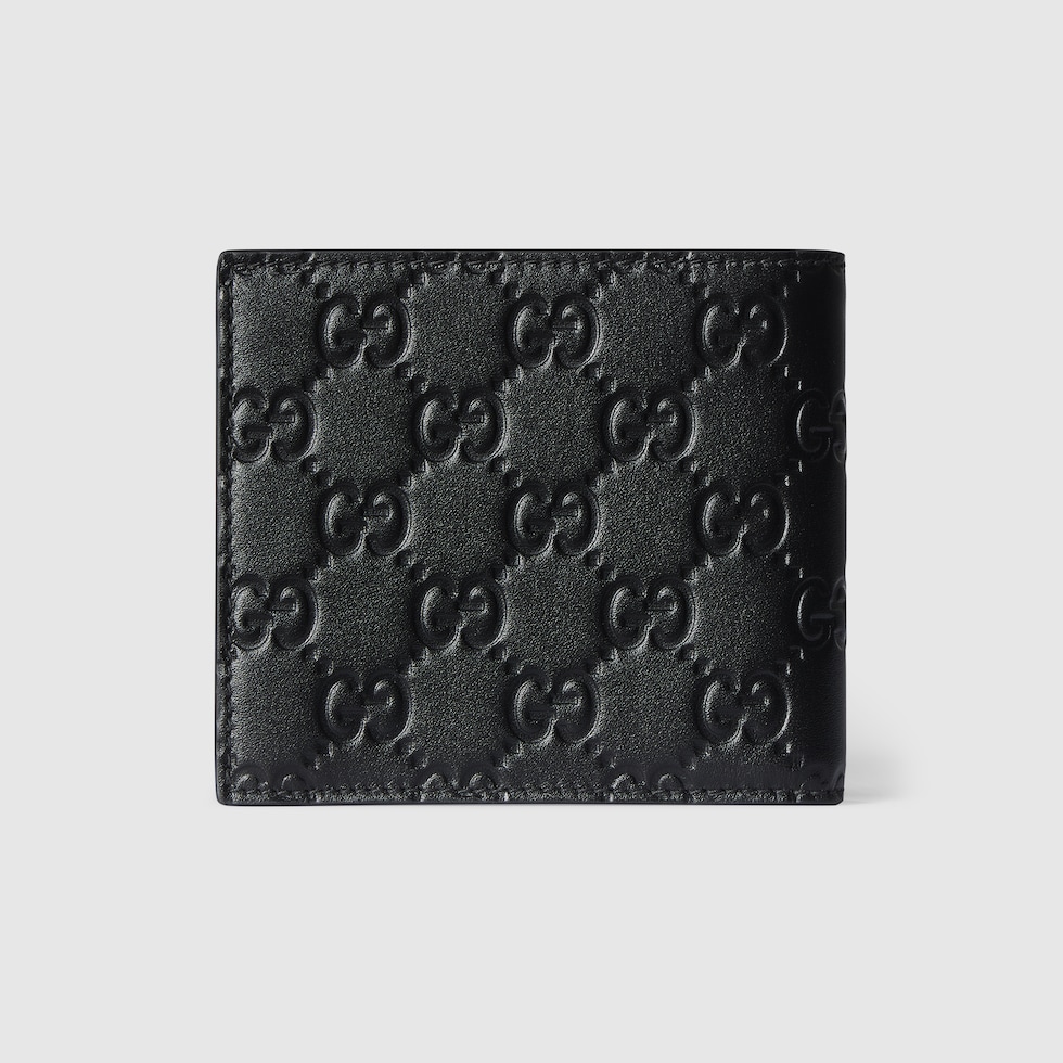 GG Emblem coin wallet in black GG leather | GUCCI® AU