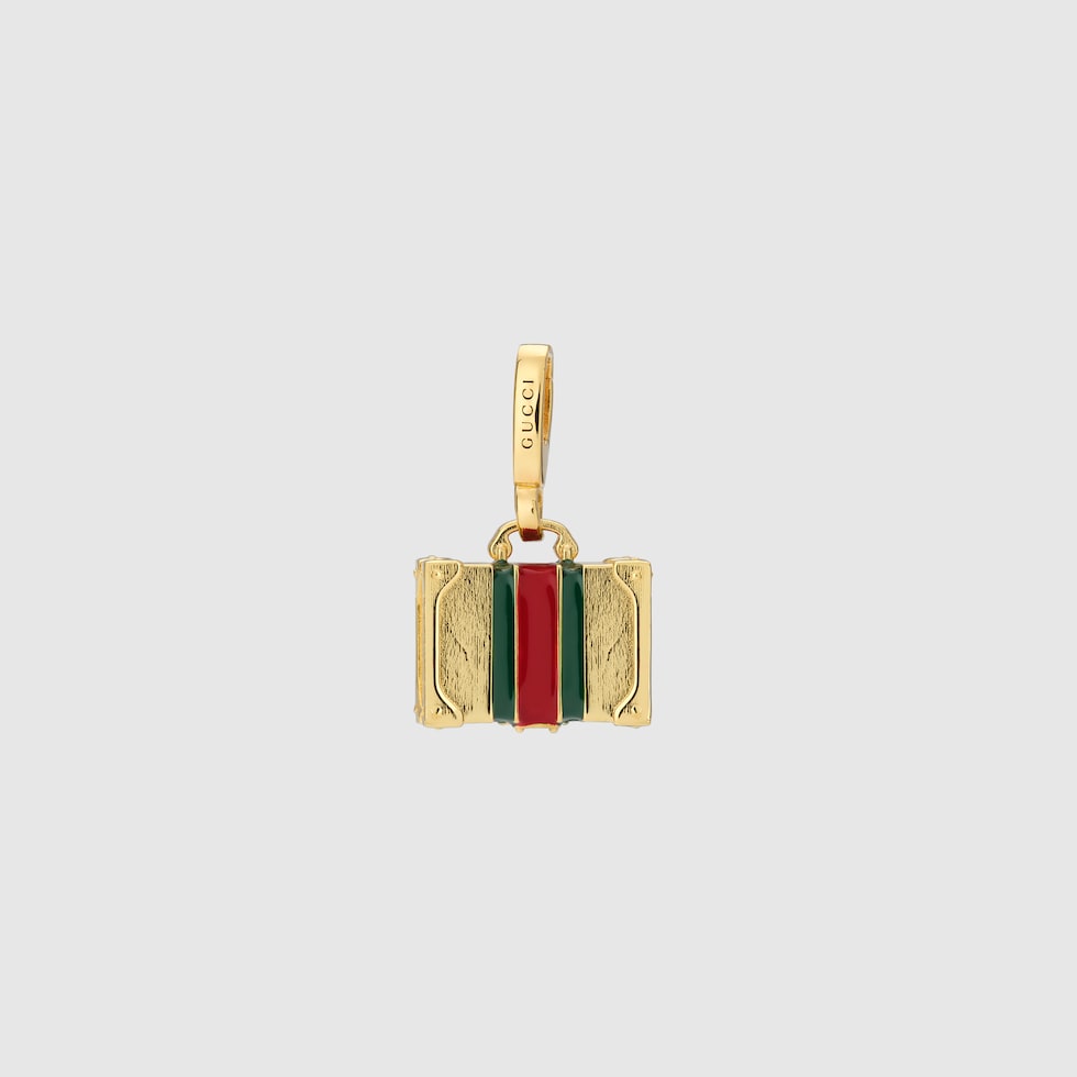 Gucci Savoy charm with enamel in green and red enamel | GUCCI® US