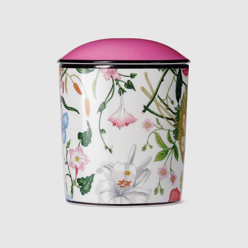 Gucci Flora print candle, Fresia scent in white and multicolor | GUCCI® AU