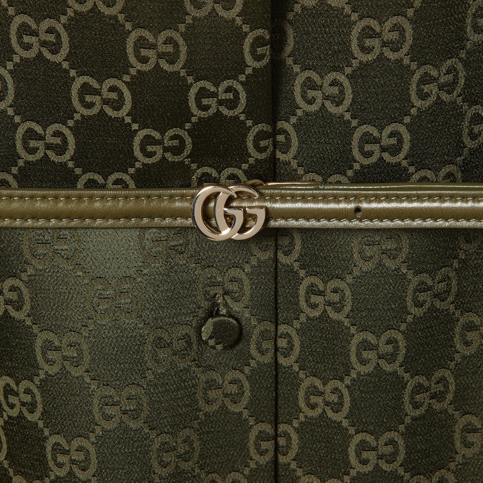 GG satin shirt dress in forest green | GUCCI® US
