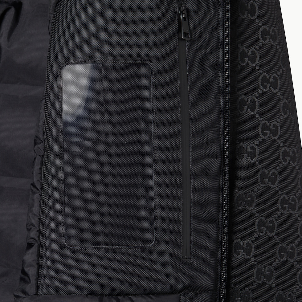 GG technical fabric jacquard jacket in black | GUCCI® US