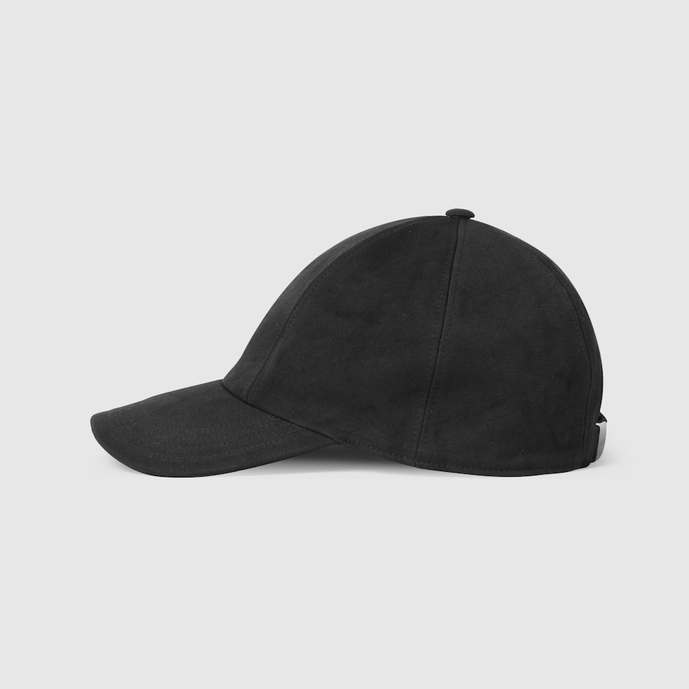 Fabric baseball hat with embroidery in black | GUCCI® AU