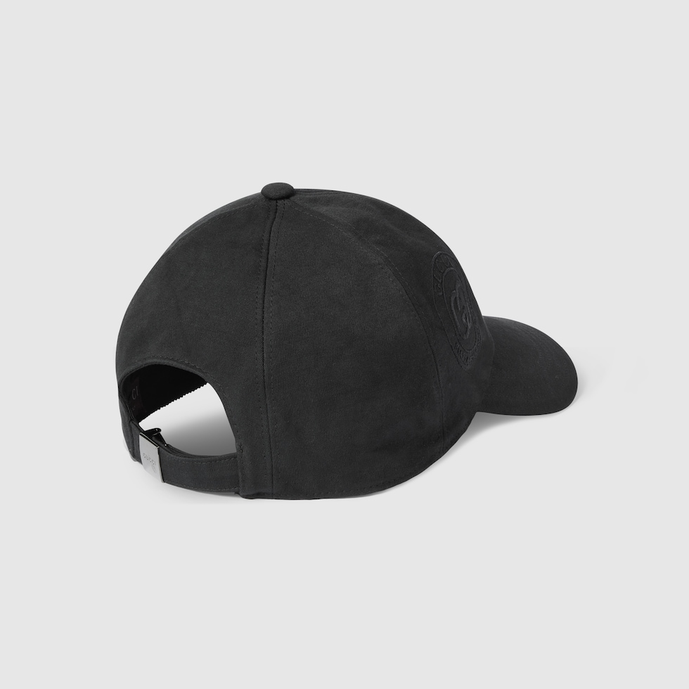 Fabric baseball hat with embroidery in black | GUCCI® AU
