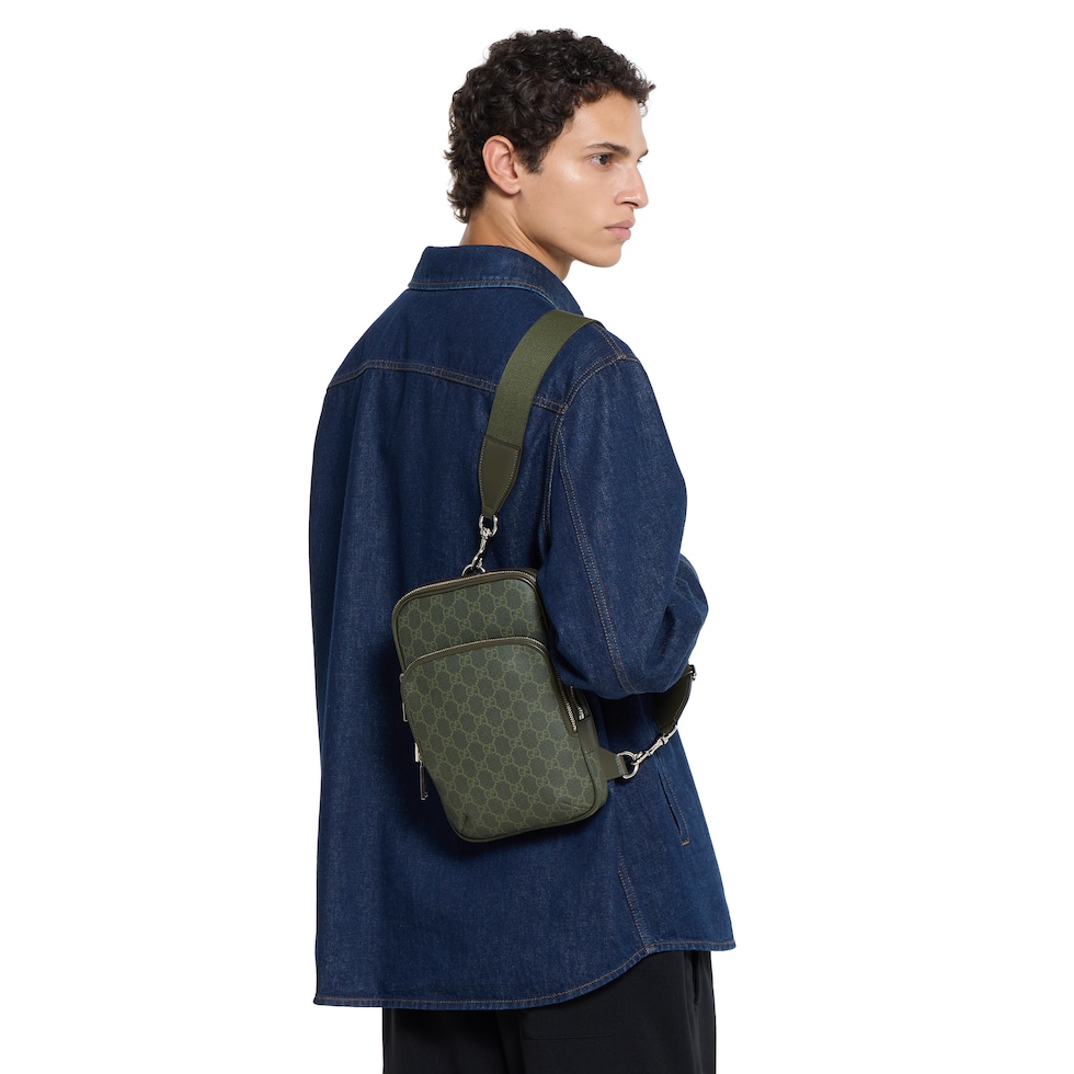 GG Monogram small slingbag in forest green GG fabric | GUCCI® US