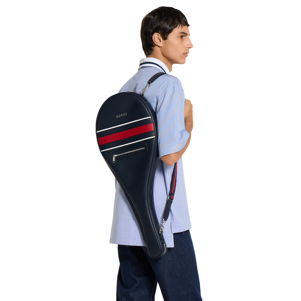 Gucci x HEAD tennis racket in dark blue and red | GUCCI® AU