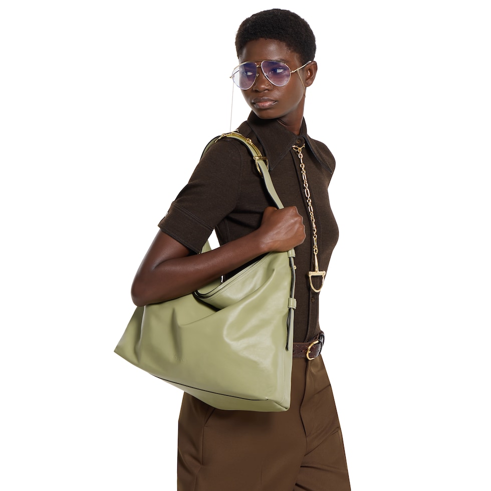 Gucci Beatrix large tote bag in sage green leather | GUCCI® US