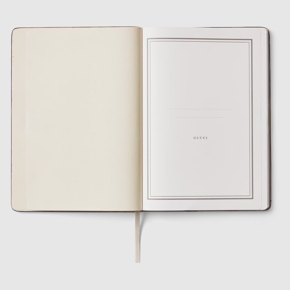 Large notebook with print in beige and ivory | GUCCI® UK