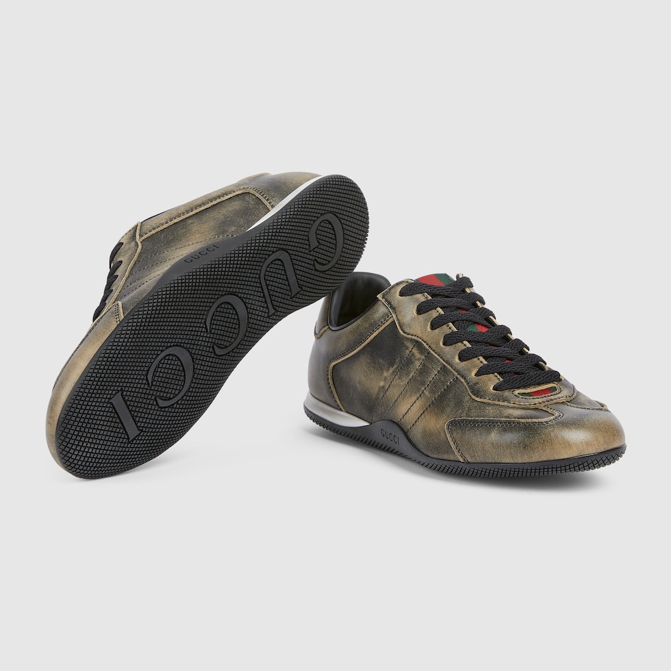Women's Gucci Shift trainers in black leather | GUCCI® AU