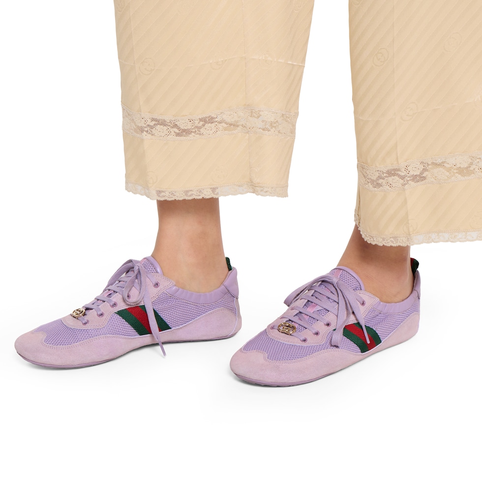 Women's Gucci Shift sneaker in lilac fabric | GUCCI® SG