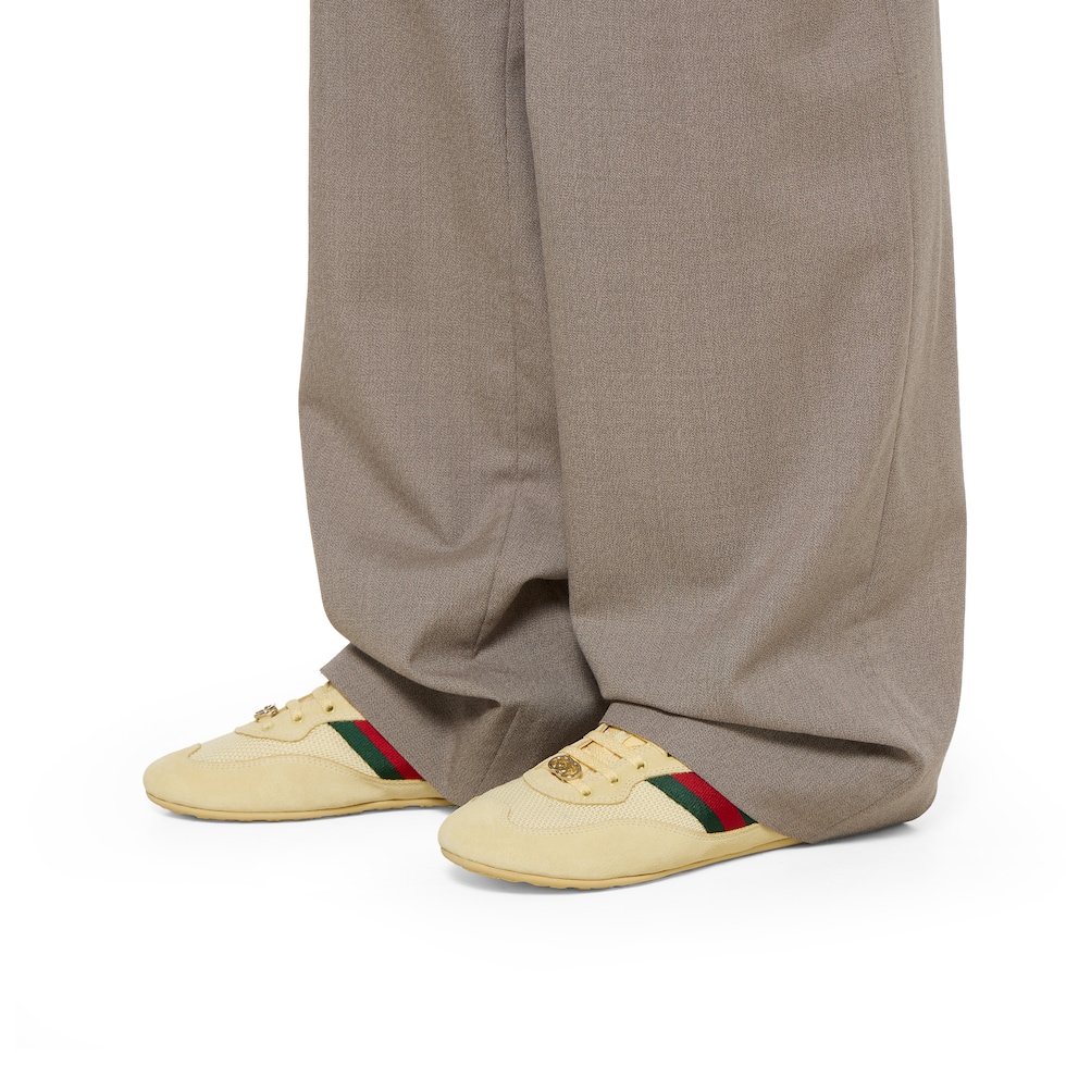 Women's Gucci Shift trainers in light yellow fabric | GUCCI® SA