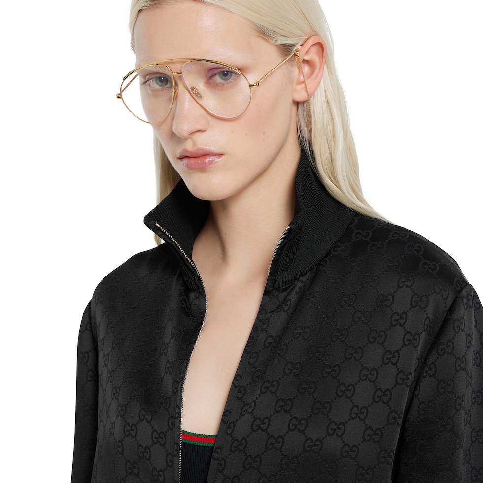 GG jacquard zip jacket in black | GUCCI® US