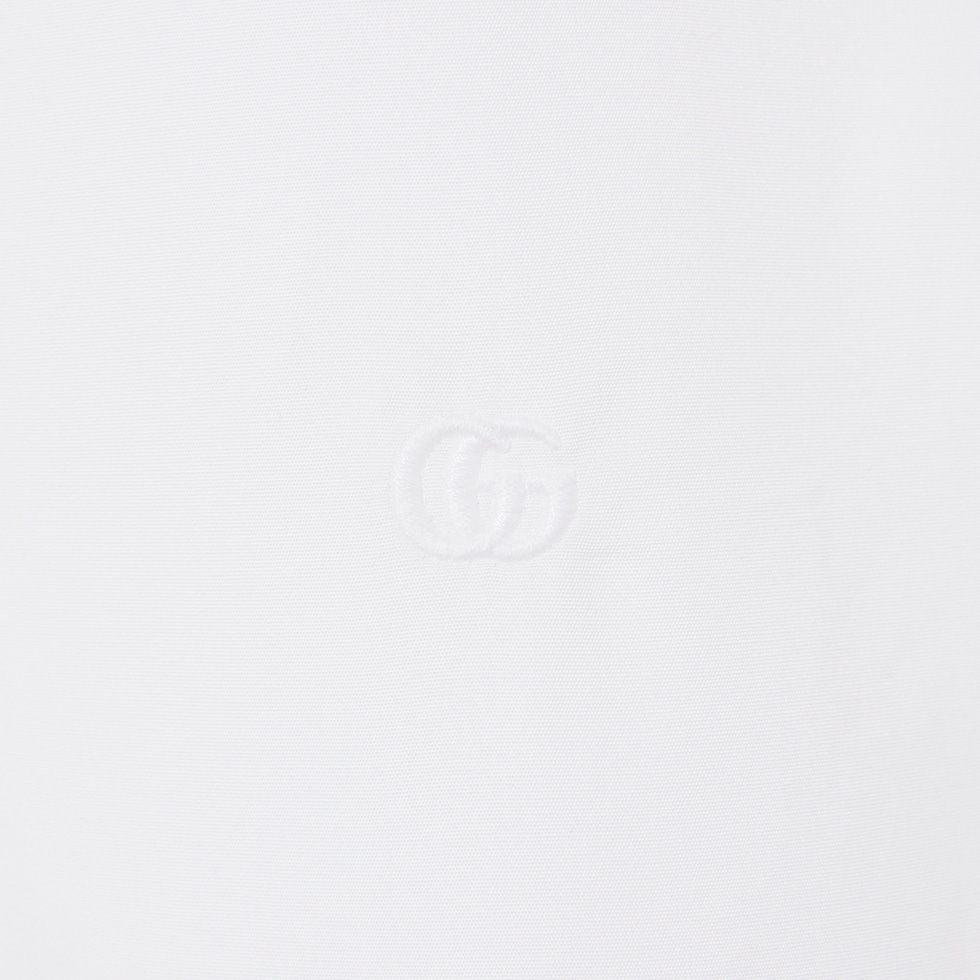 エンブロイダリー付き コットンポプリン シャツ ・ホワイト | GUCCI公式