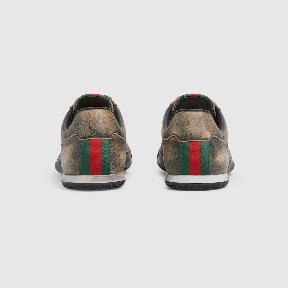 Men's Gucci Shift trainers in black leather | GUCCI® AU