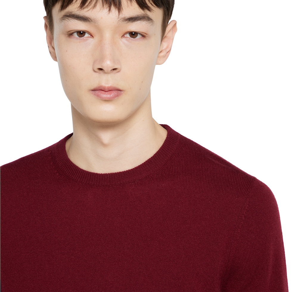 Fine cashmere sweater in Gucci Rosso Ancora | GUCCI® US