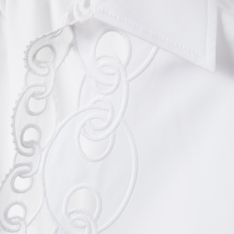 Cotton poplin shirt with embroidery in white | GUCCI® US