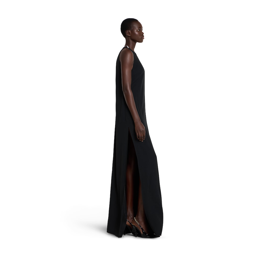 Evening dress with Double G in black | GUCCI® LU