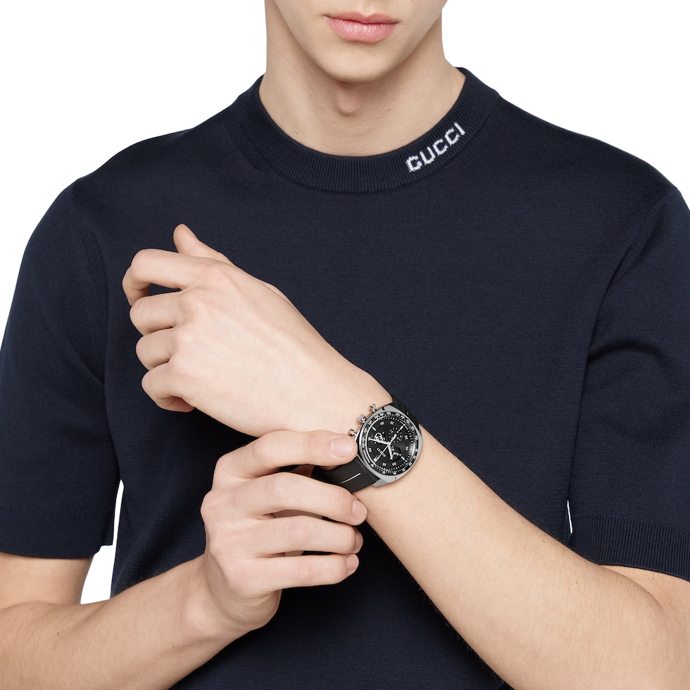 Gucci Interlocking watch, 41mm in black rubber | GUCCI® US