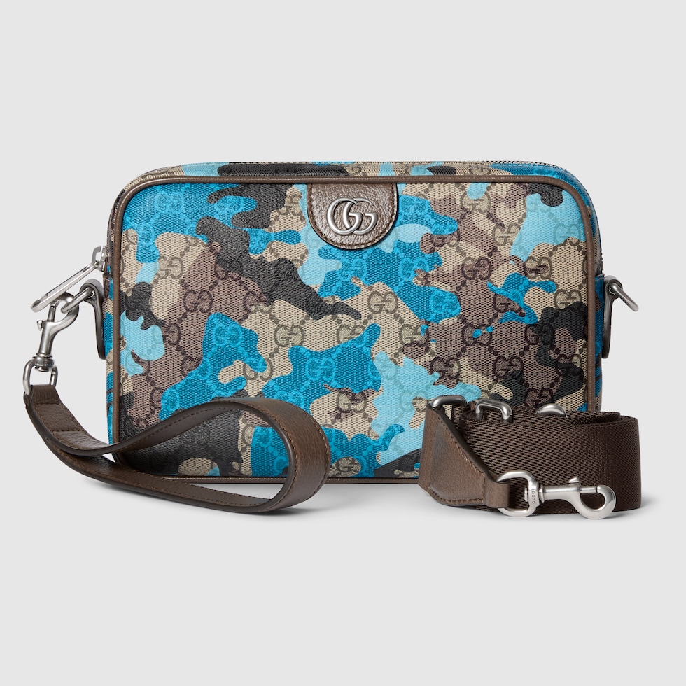 Small GG crossbody bag in blue GG fabric | GUCCI® CH