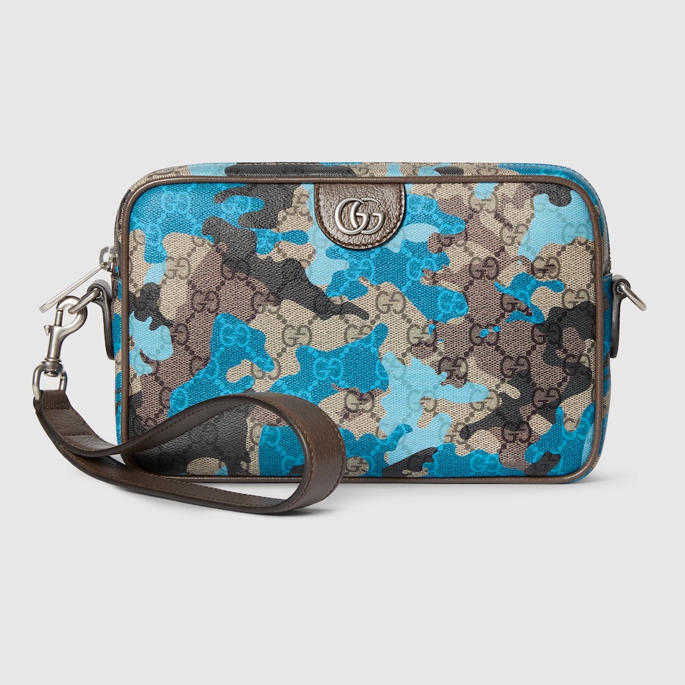 Small GG crossbody bag in blue GG fabric | GUCCI® ZA