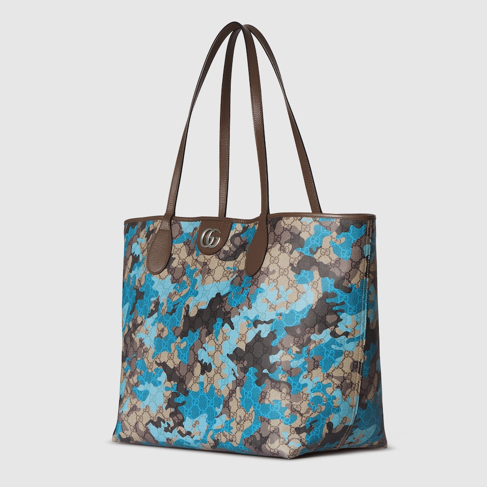Large GG tote bag in blue GG fabric | GUCCI® CA