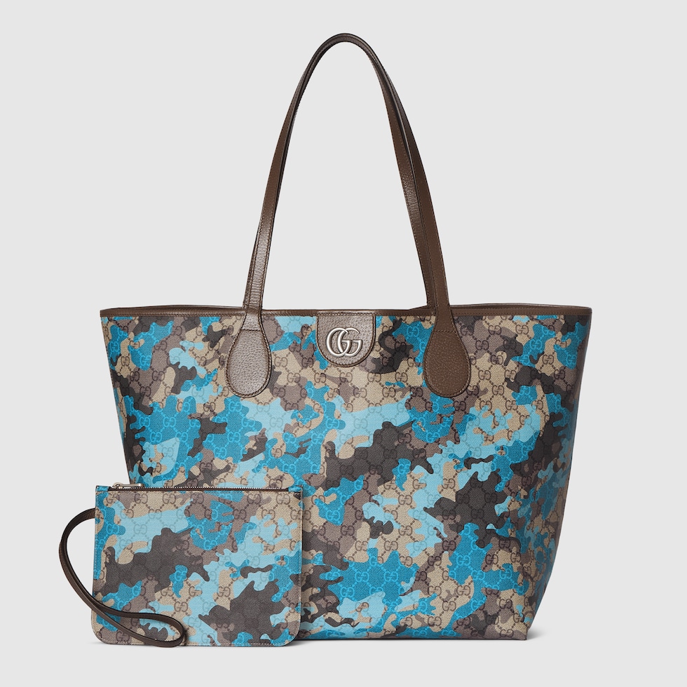 Large GG tote bag in blue GG fabric | GUCCI® IE