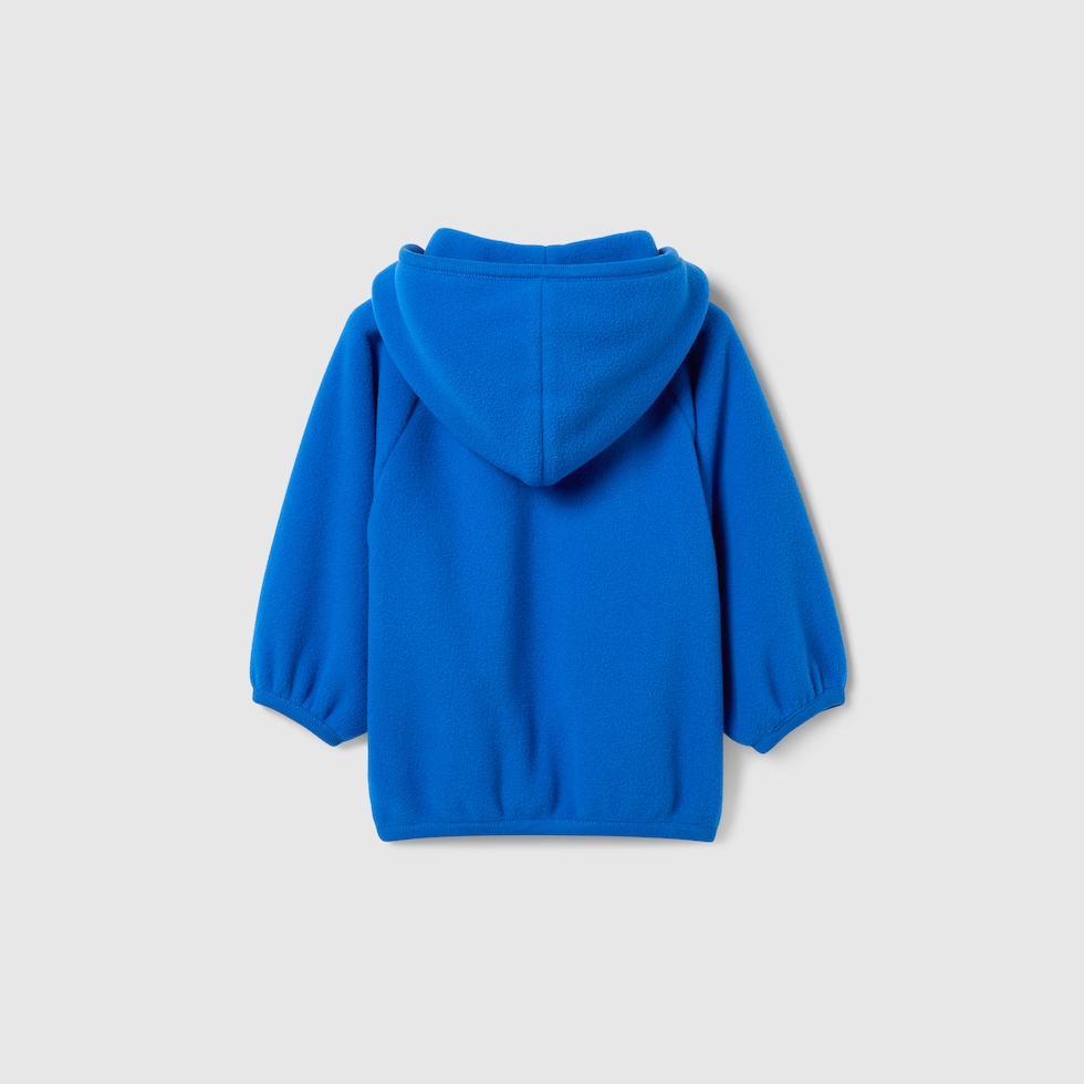 Baby fleece zip jacket in blue | GUCCI® CA