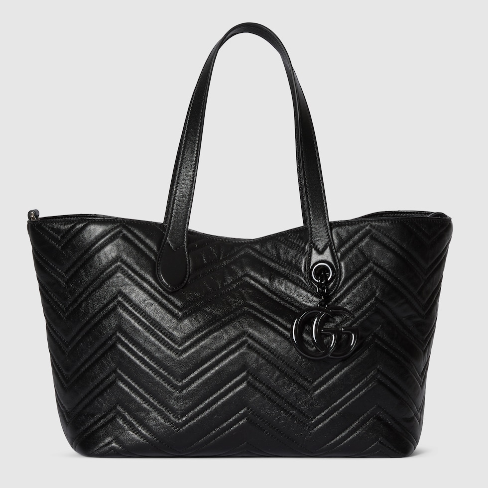GG Marmont medium tote bag in black leather | GUCCI® AU