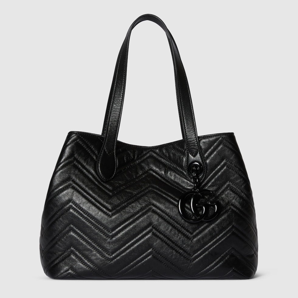 GG Marmont medium tote bag in black leather | GUCCI® AU