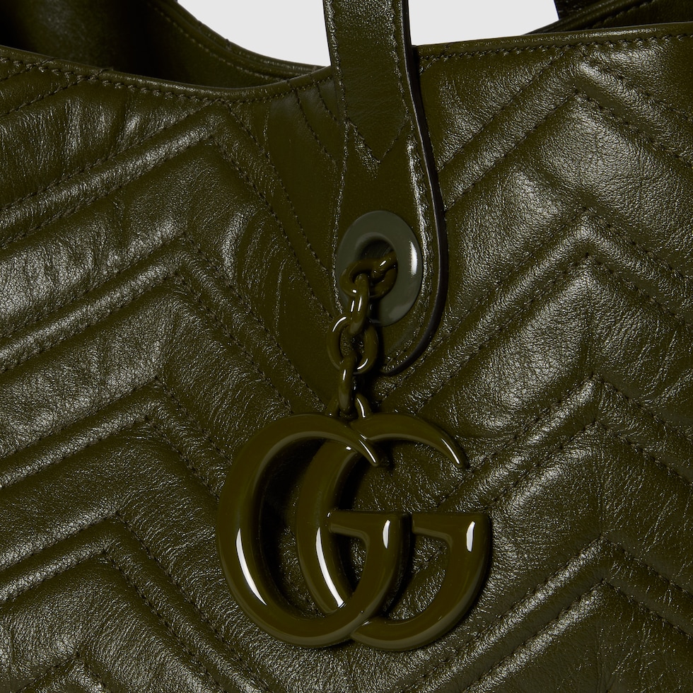 GG Marmont medium tote bag in forest green leather | GUCCI® SG