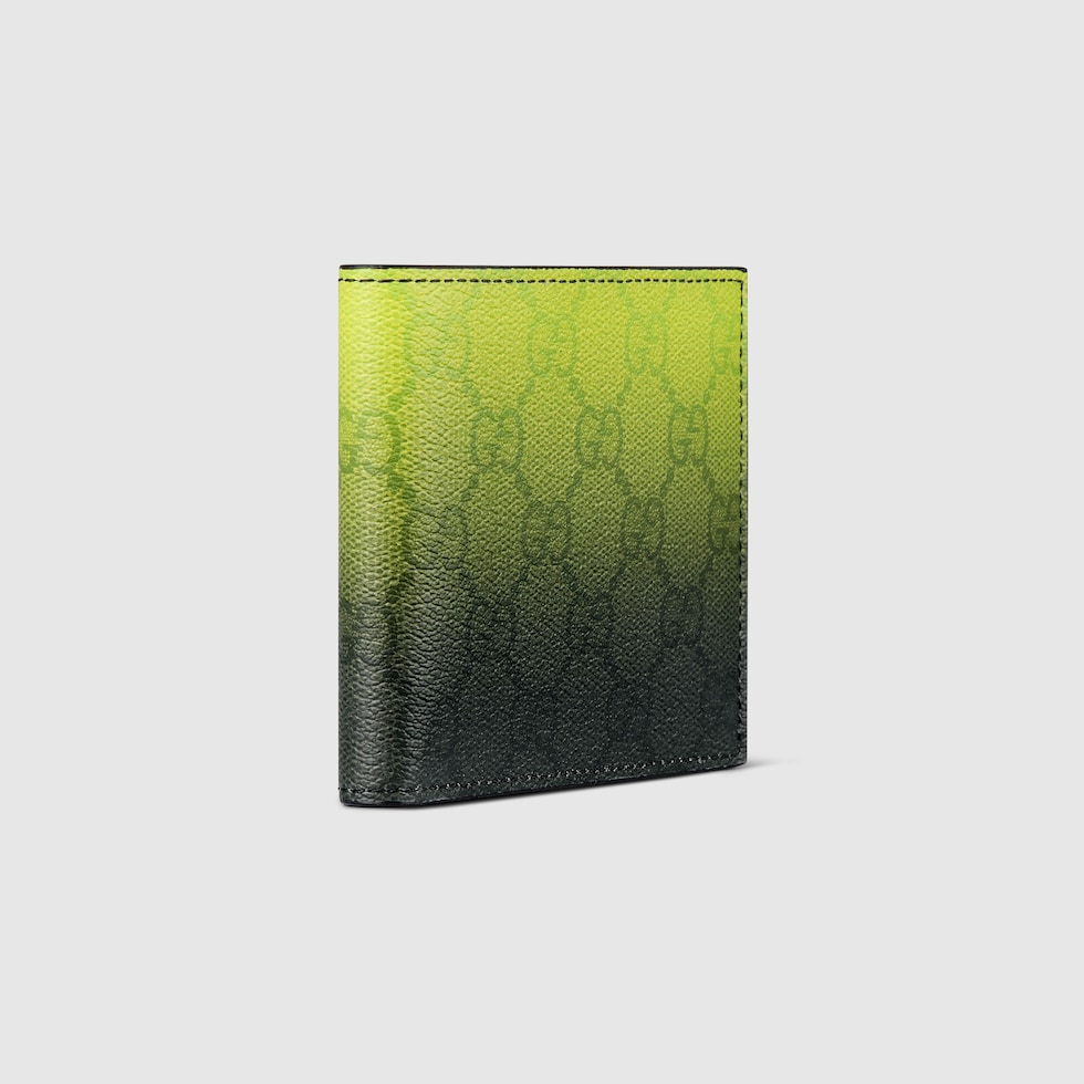 Gucci Chroma bi-fold wallet in lime and black fabric | GUCCI® US