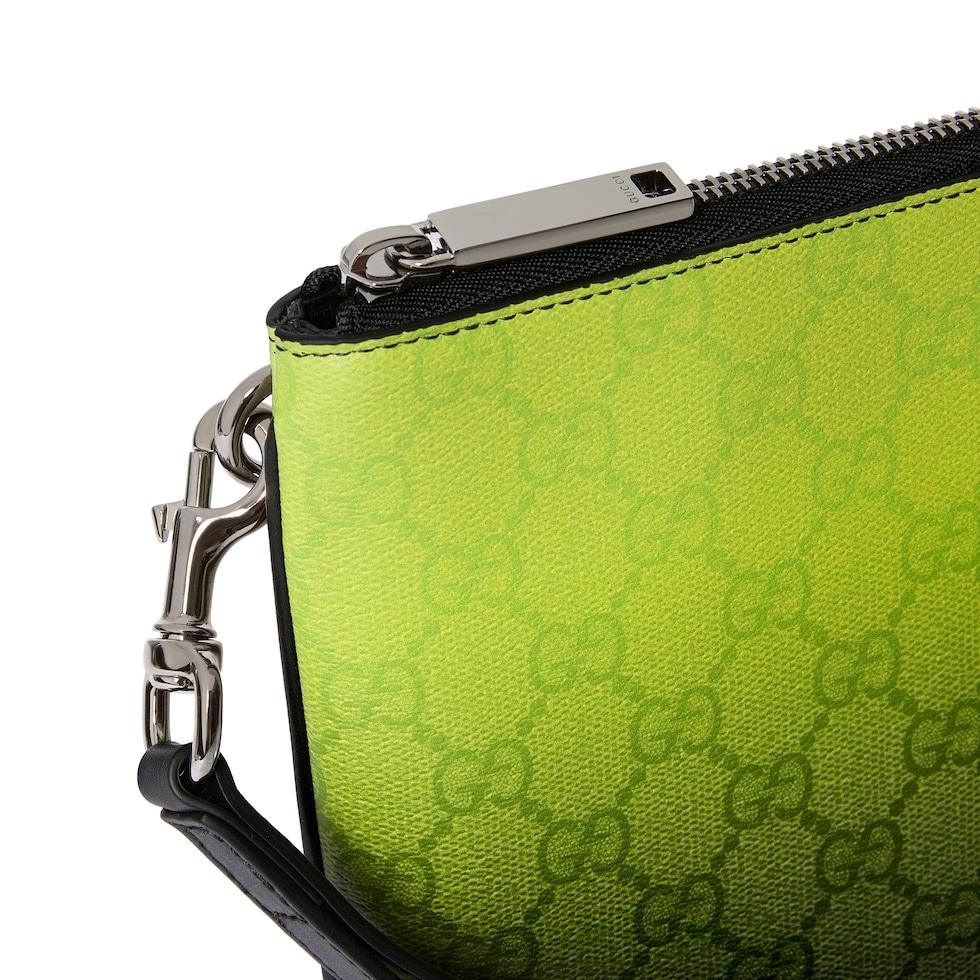 Cartera de mano Gucci Chroma tamaño pequeño en tejido lima y negro ...