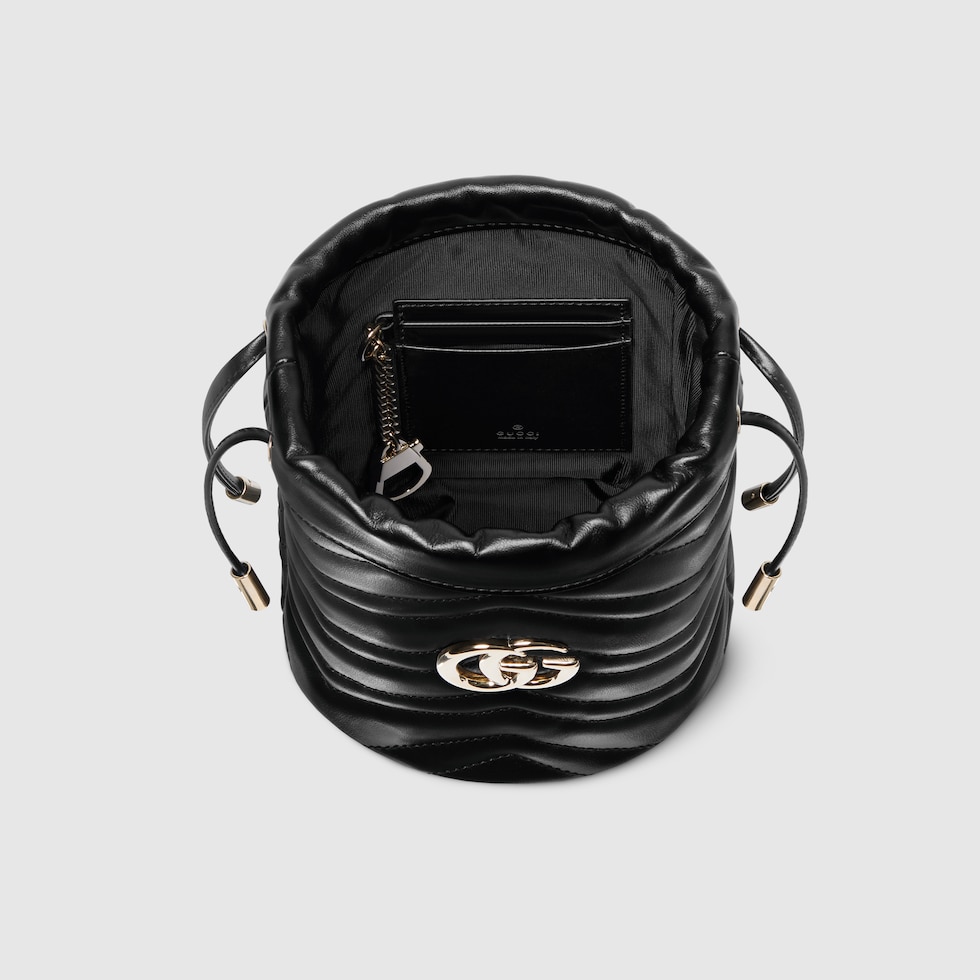 GG Marmont small bucket bag in black leather | GUCCI® UK