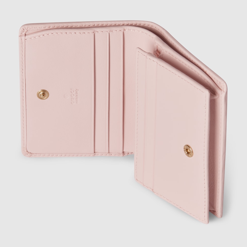 Printed GG card case in pink and red GG fabric | GUCCI® US