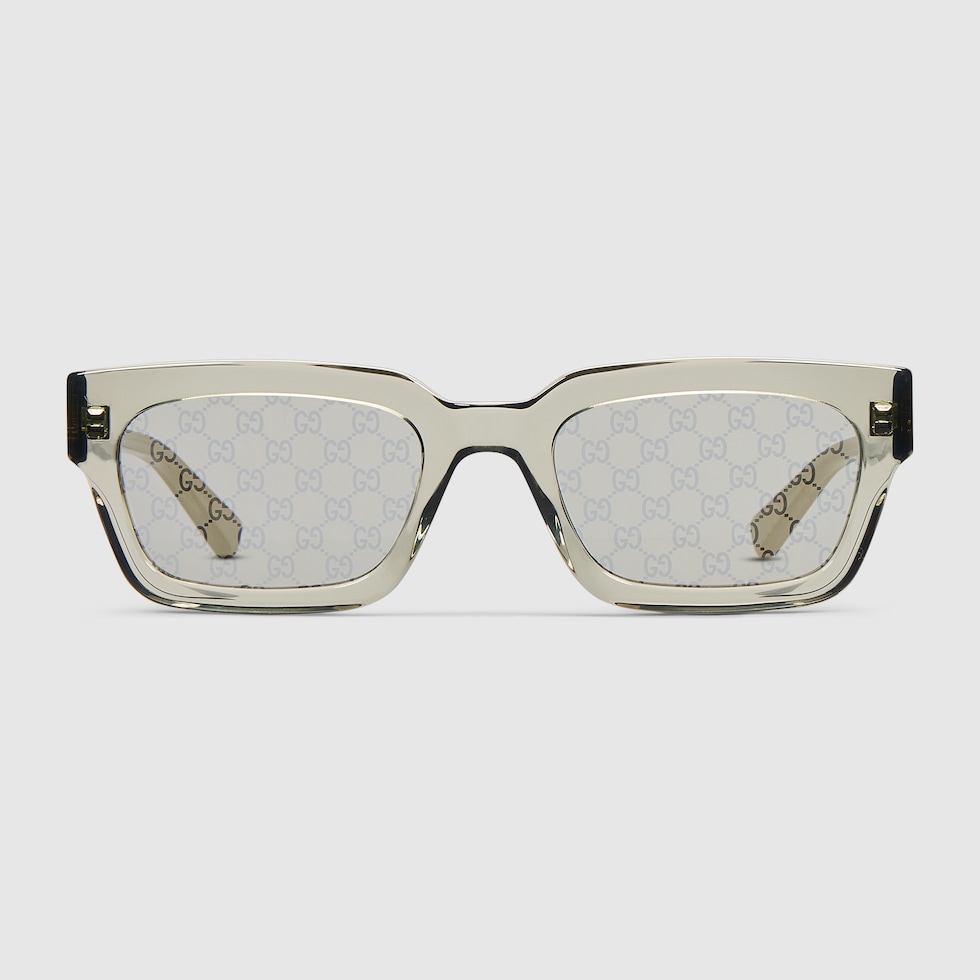 Rectangular frame sunglasses in grey | GUCCI® US