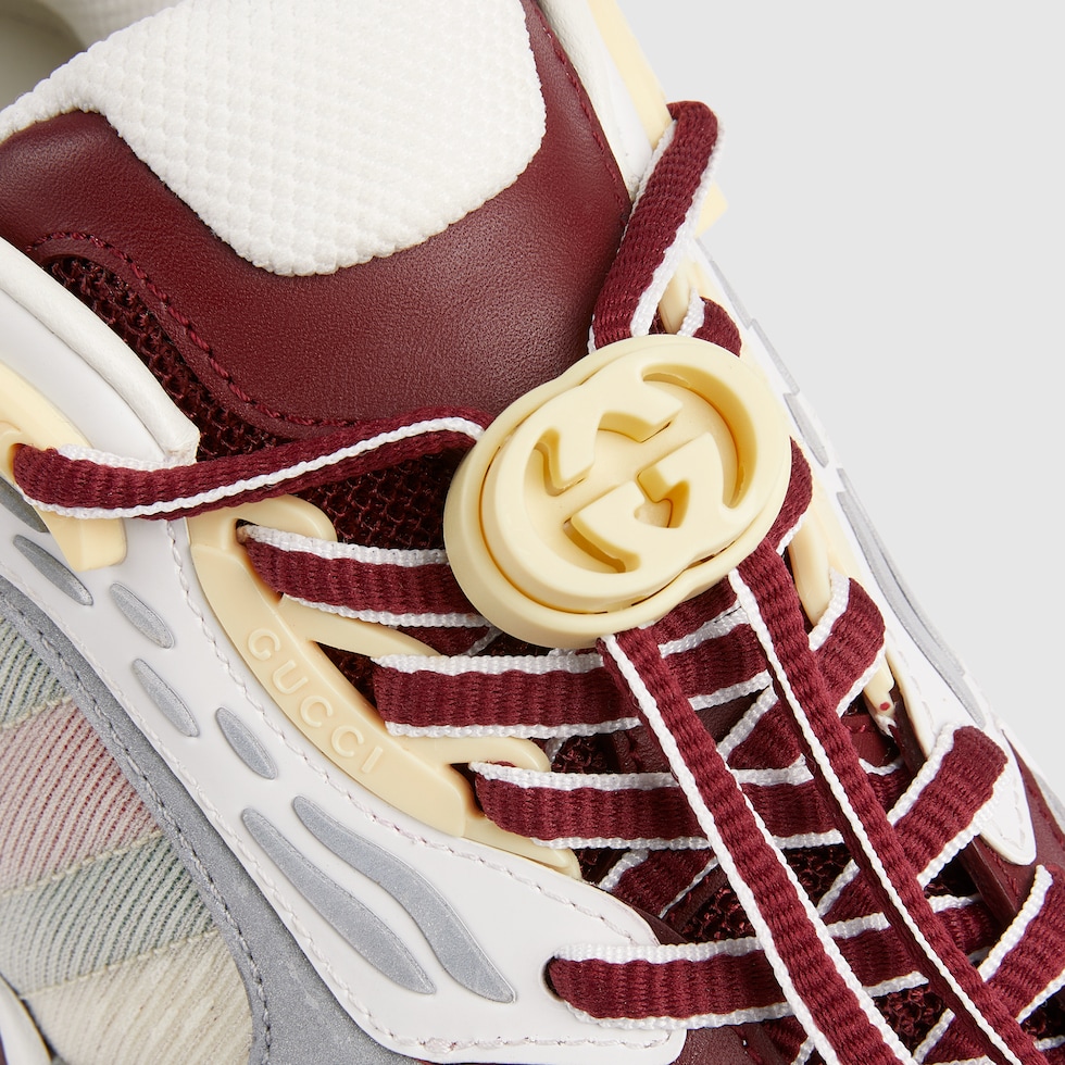 Women's Gucci 2.0 sneaker in ivory mesh and red leather | GUCCI® US