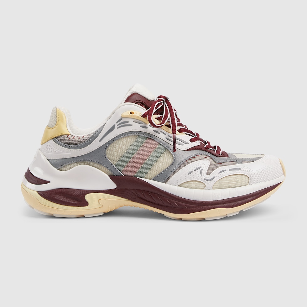 Women's Gucci 2.0 sneaker in ivory mesh and red leather | GUCCI® US