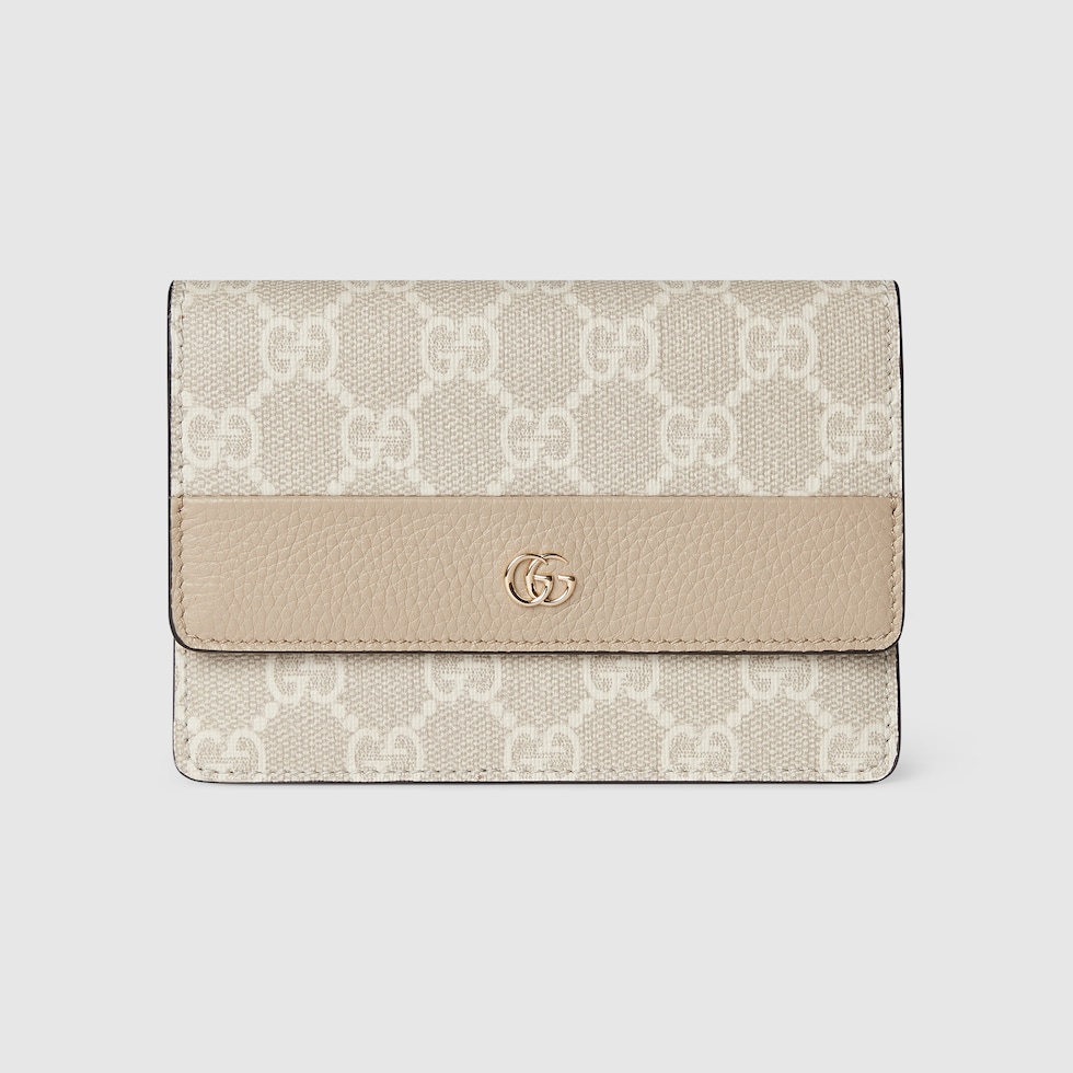 GG Marmont wallet in beige leather | GUCCI® SG