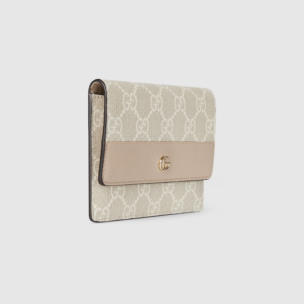 GG Marmont wallet in beige leather | GUCCI® SG