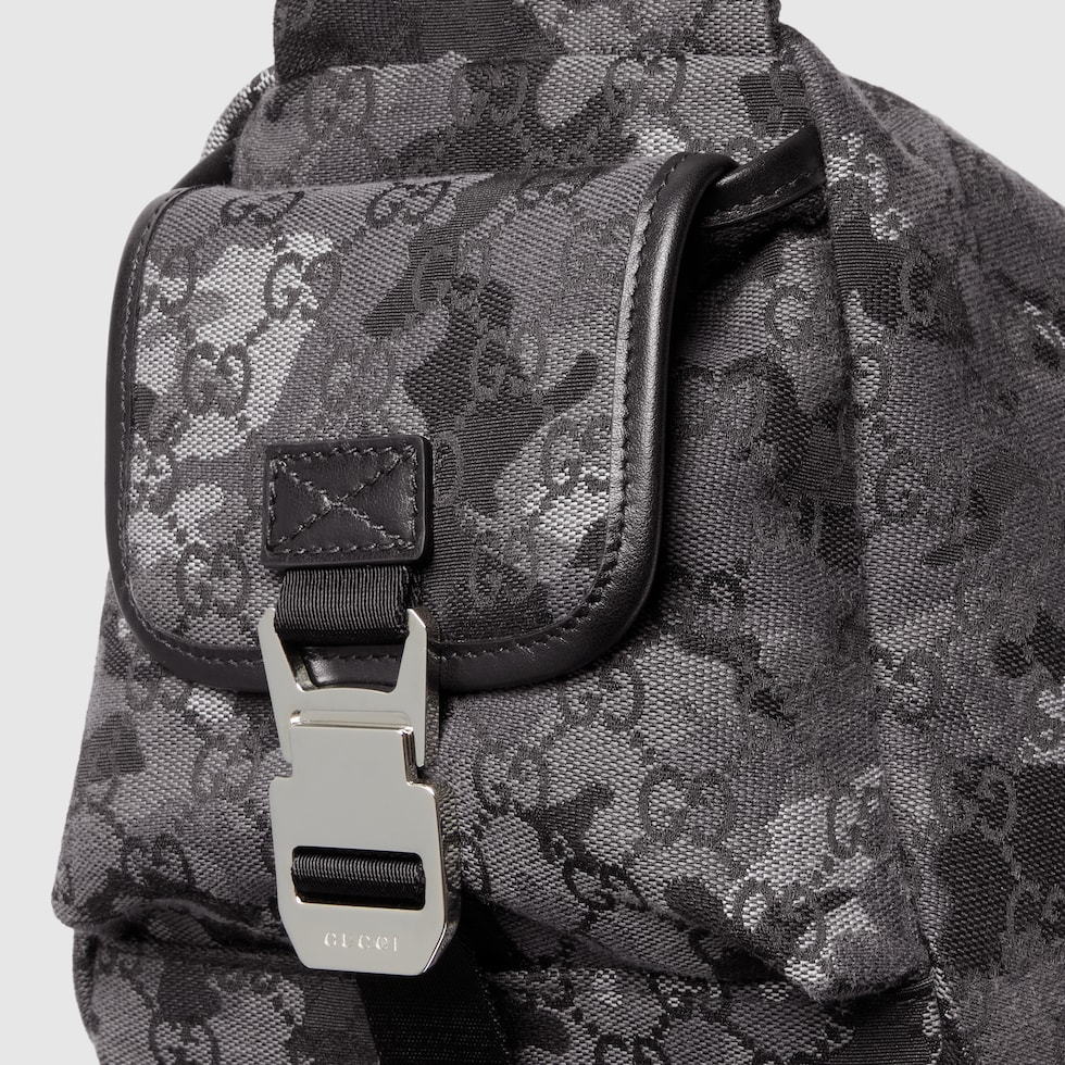 GG canvas large crossbody bag in black camouflage GG canvas | GUCCI® JP