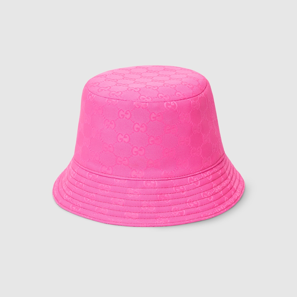 Reversible GG canvas bucket hat in beige and pink | GUCCI® US