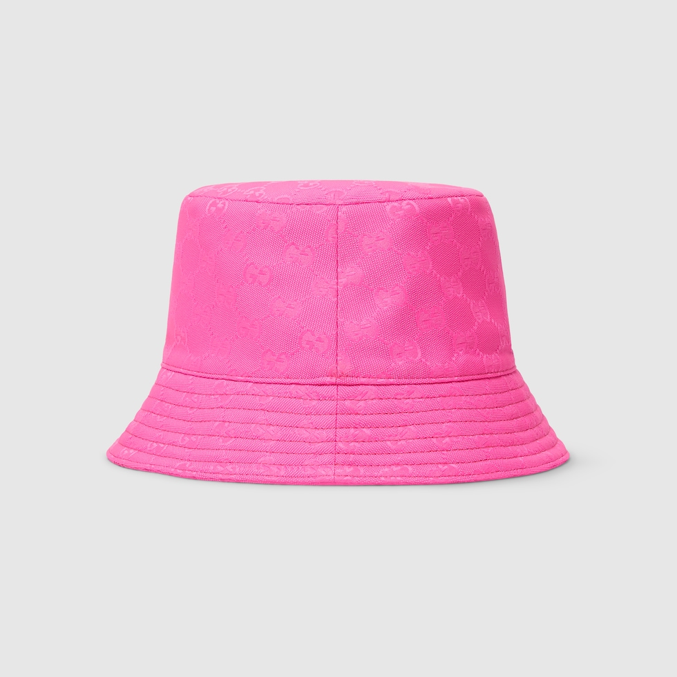 Reversible GG canvas bucket hat in beige and pink | GUCCI® US