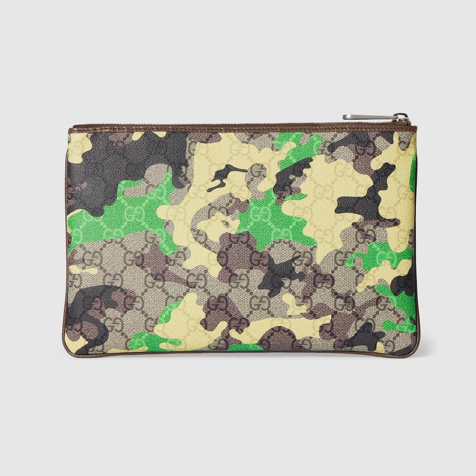 GG pouch in green and yellow GG fabric | GUCCI® US