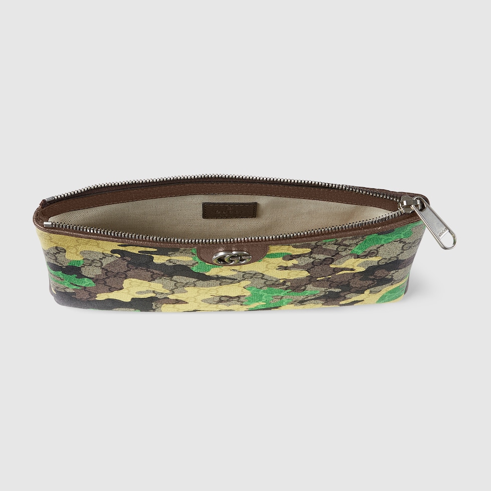 GG pouch in green and yellow GG fabric | GUCCI® US