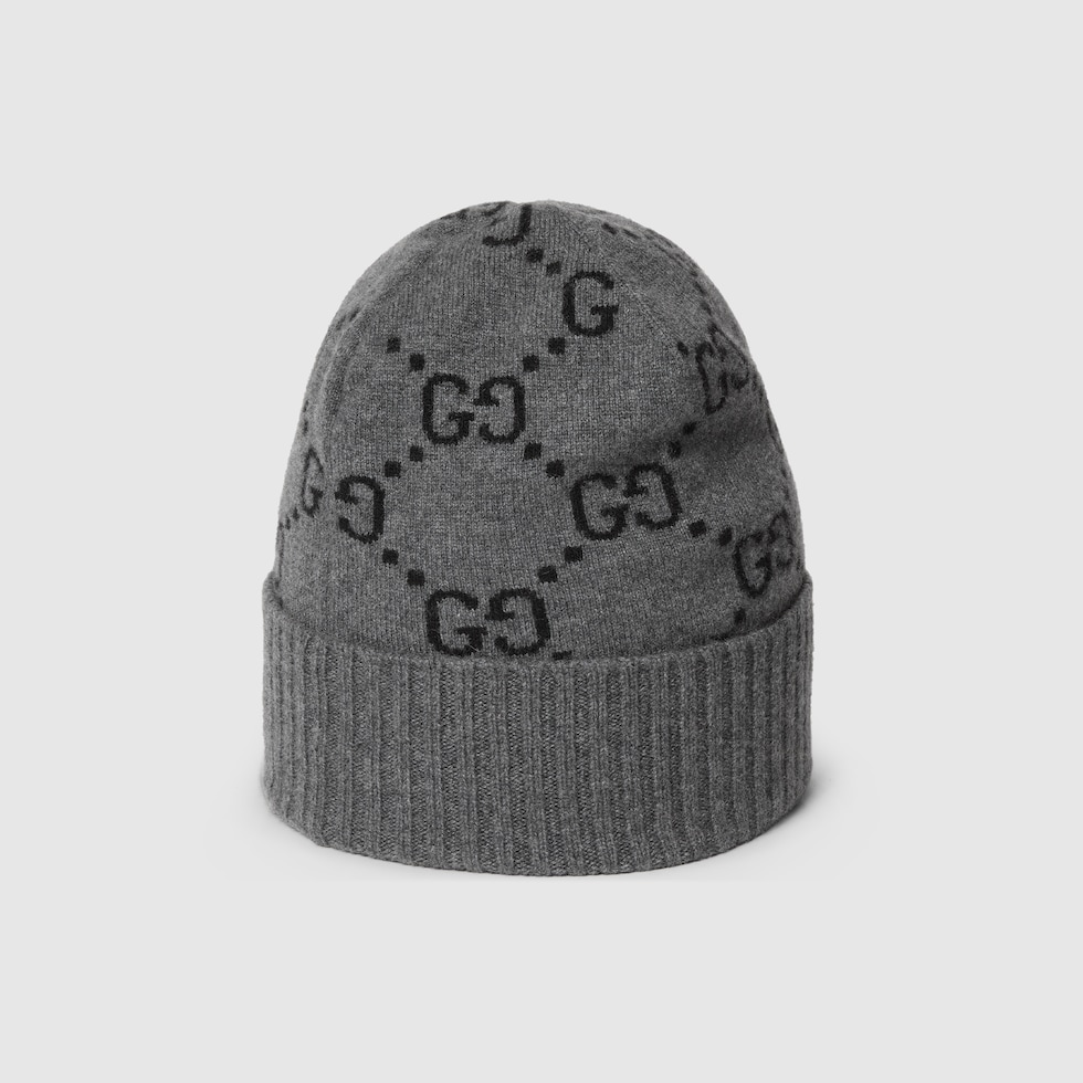 GG cashmere hat in black and grey | GUCCI® US