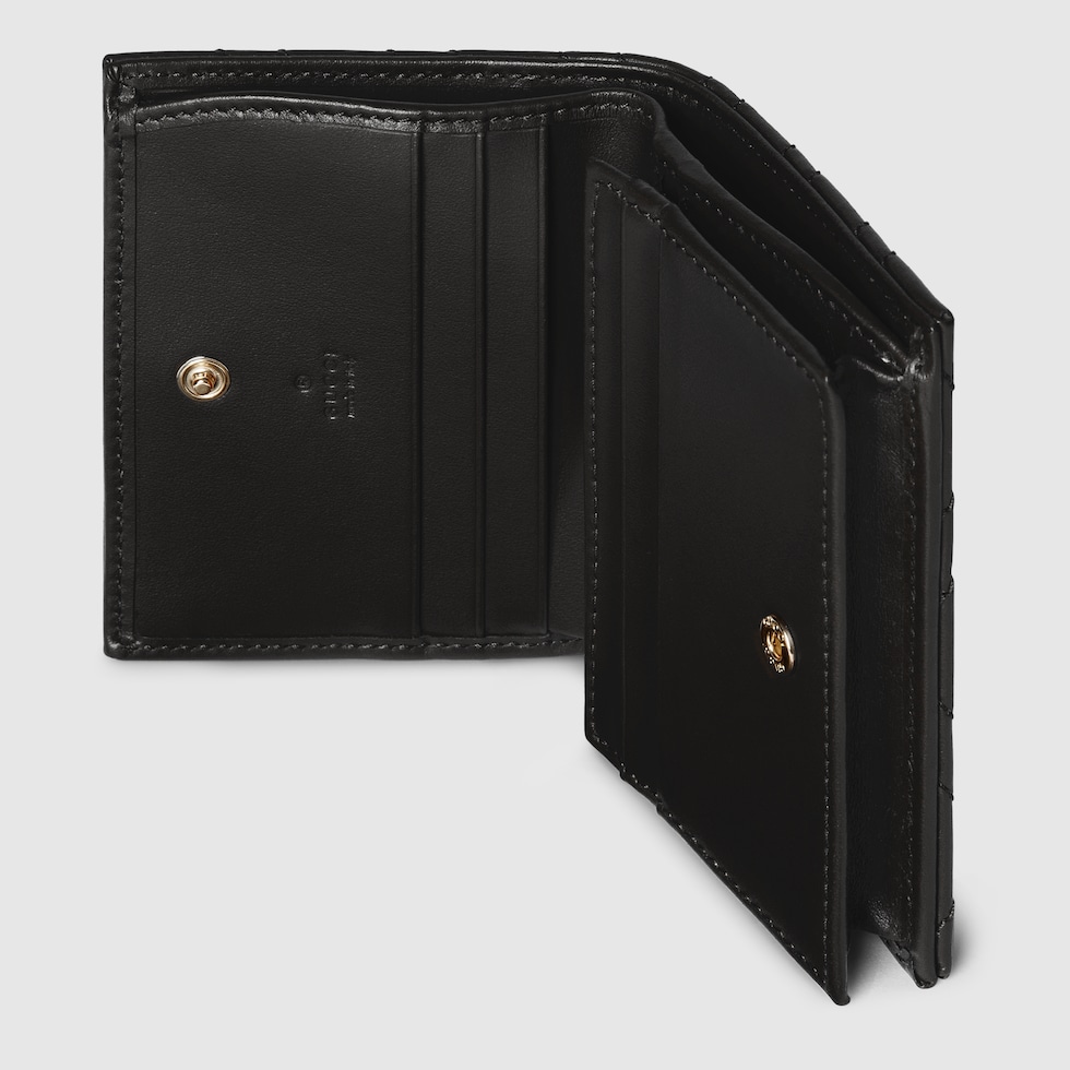 GG Marmont card case wallet in black leather | GUCCI® ES