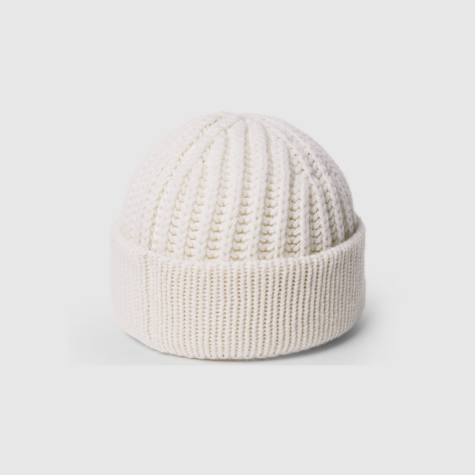 Cappello in lana cashmere con ricamo in bianco | GUCCI® AE