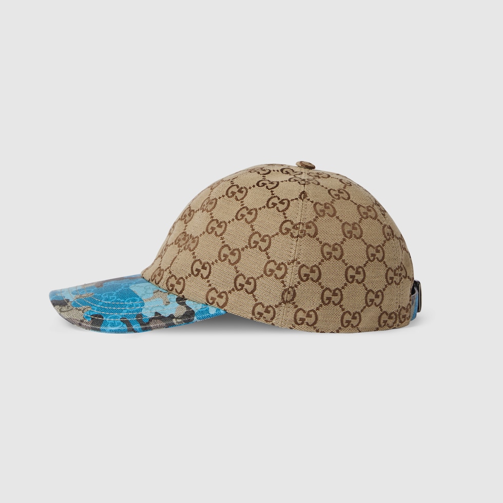 GG canvas baseball hat in beige and dark brown | GUCCI® IE