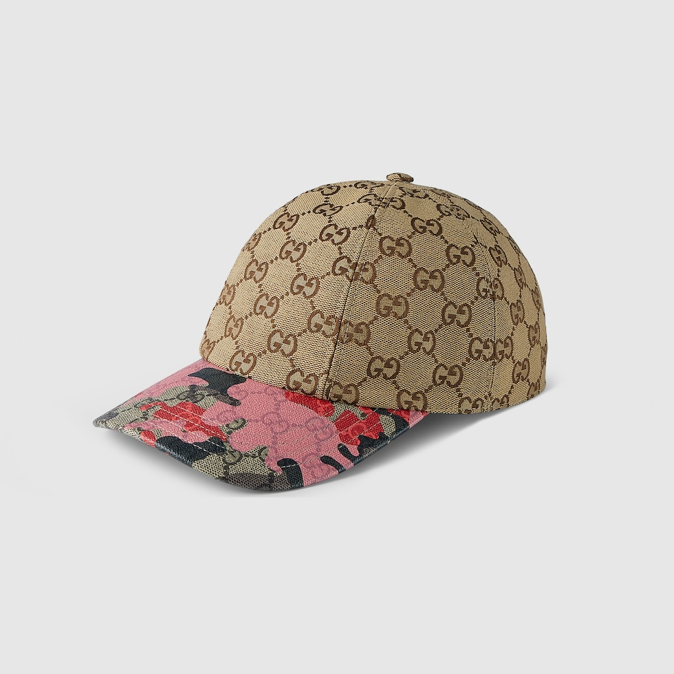 GG canvas baseball hat in beige and dark brown | GUCCI® NZ