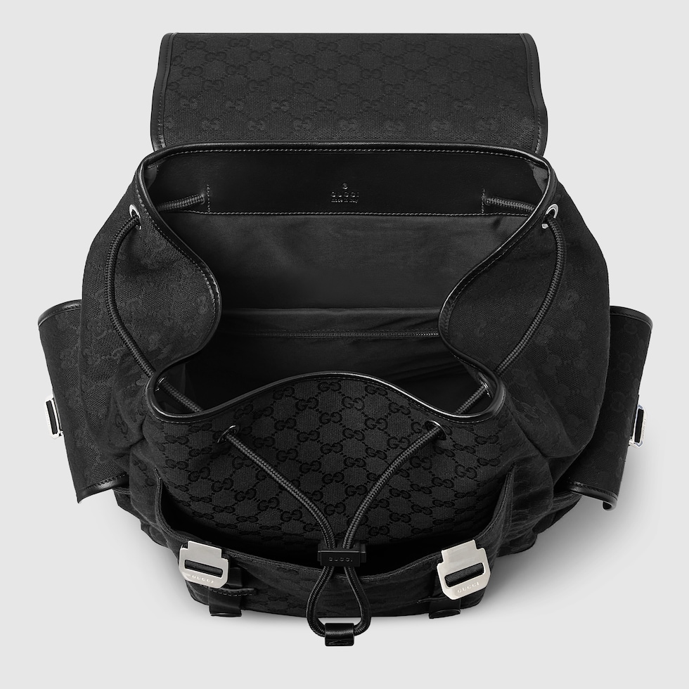 GG canvas large backpack in black GG canvas | GUCCI® SG