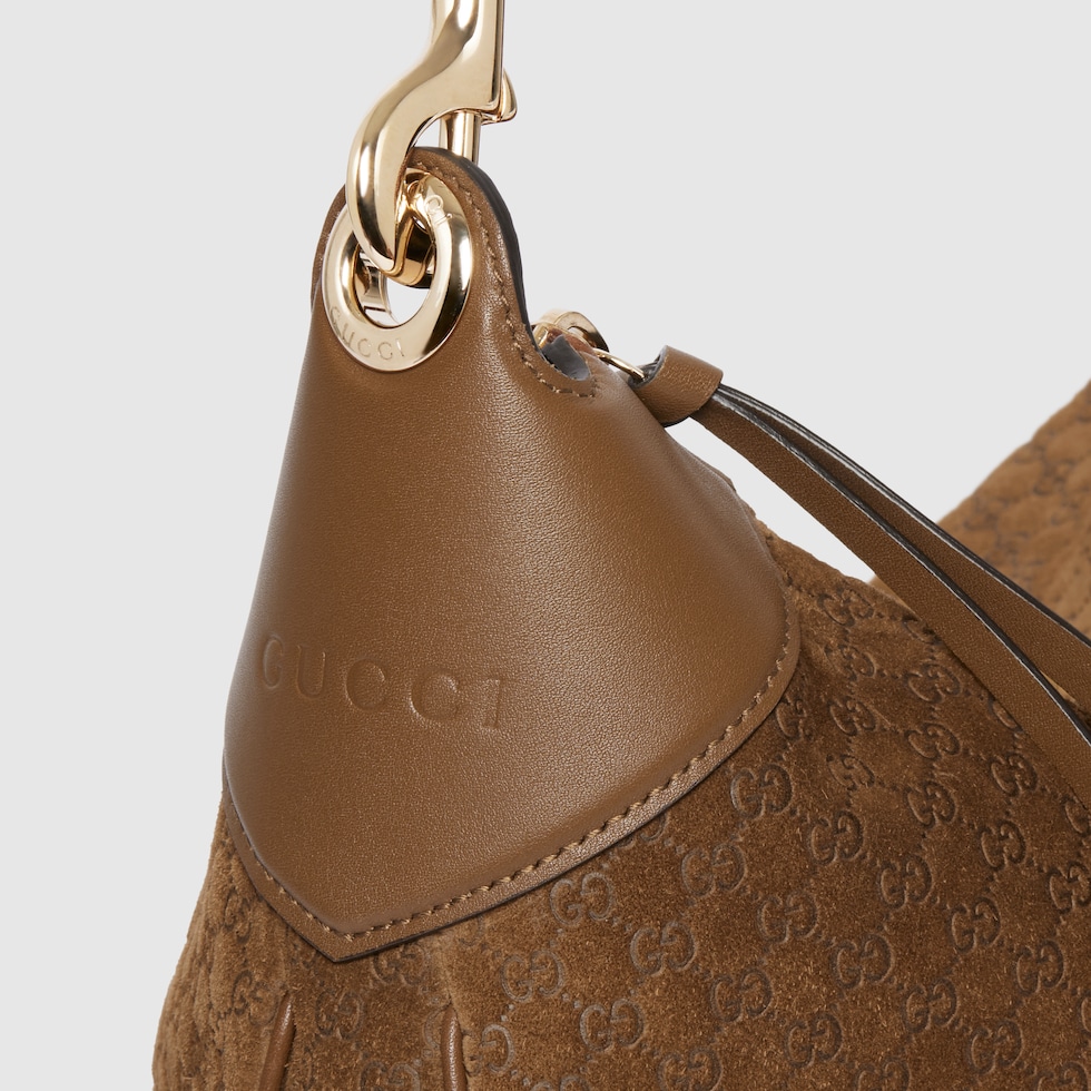 Bolsa para el hombro mediana Gucci B en ante GG café | GUCCI® MX